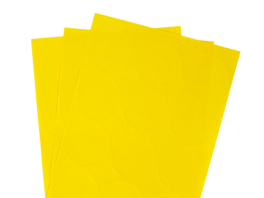 Yellow Labels with a Matt Finish on A4 Size Sheets - Online Labels Ltd